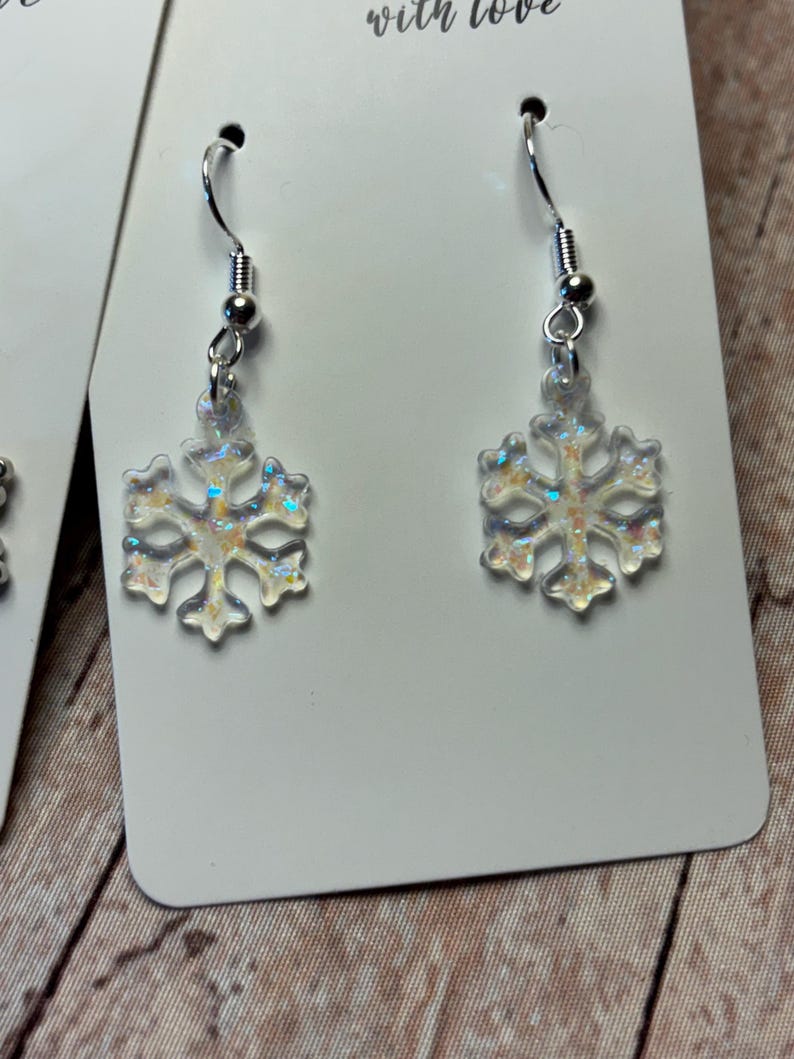 Snowflake Earrings, Snowflake Dangle Earrings, Winter Earrings, Winter ...