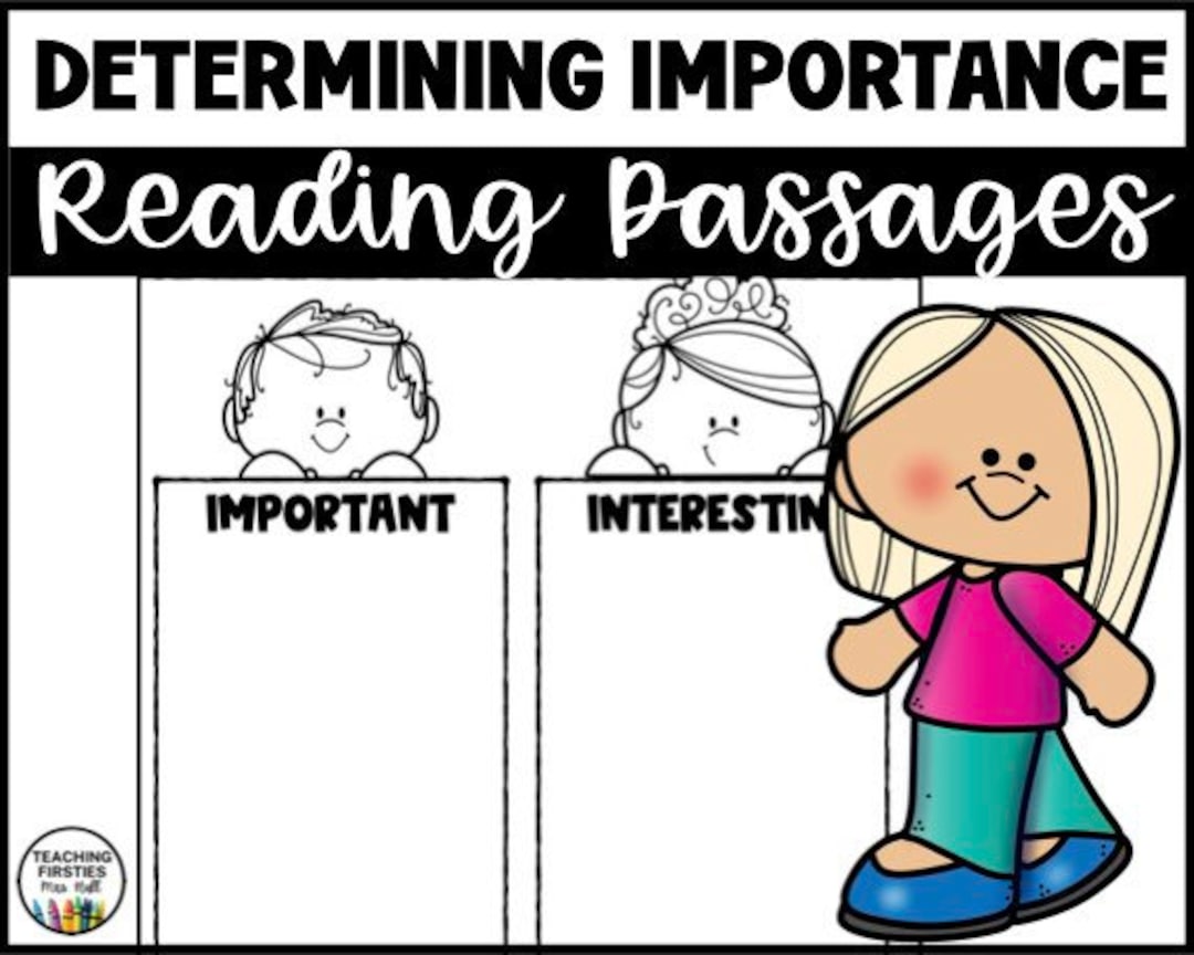 Determining Importance Reading Passages, Graphic Organizers, Bookmarks ...