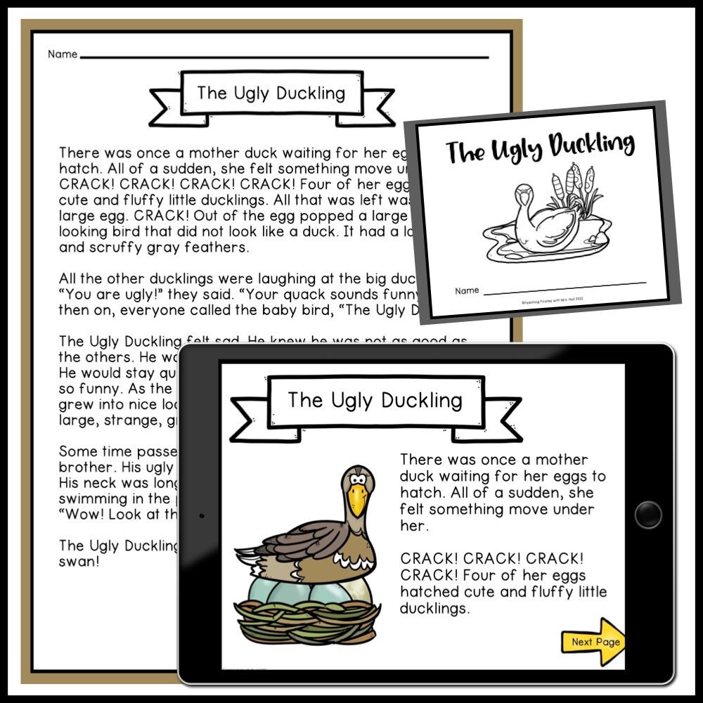 Reading Activities for the Ugly Duckling - Etsy