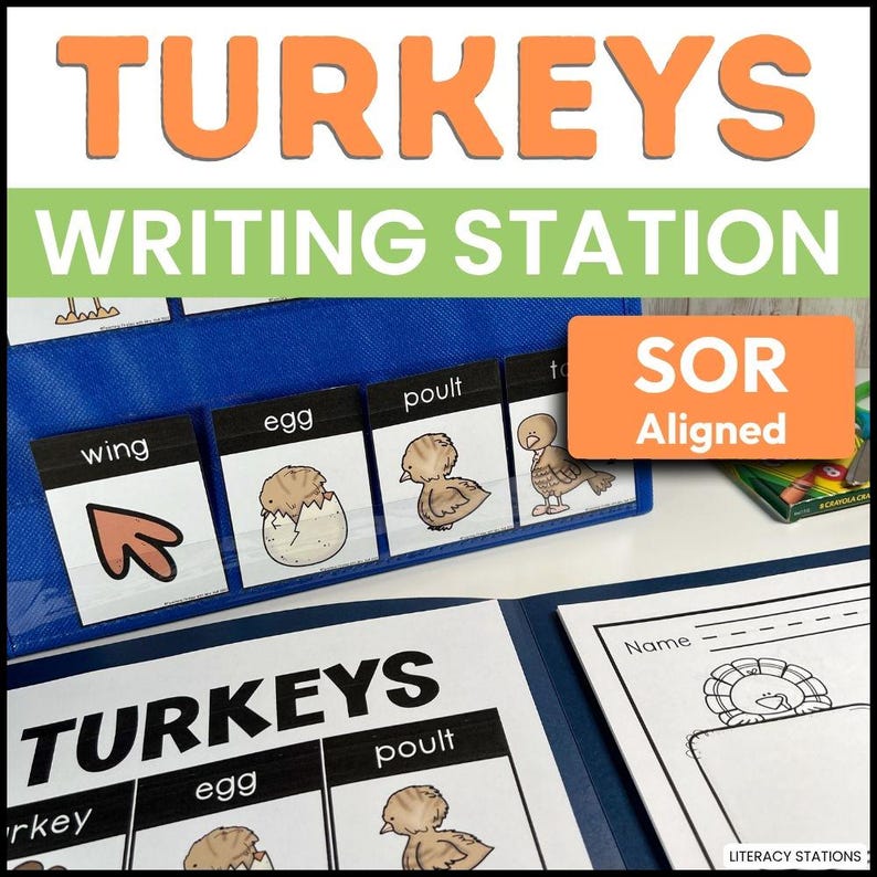 1st Grade Turkey Writing Center - Etsy