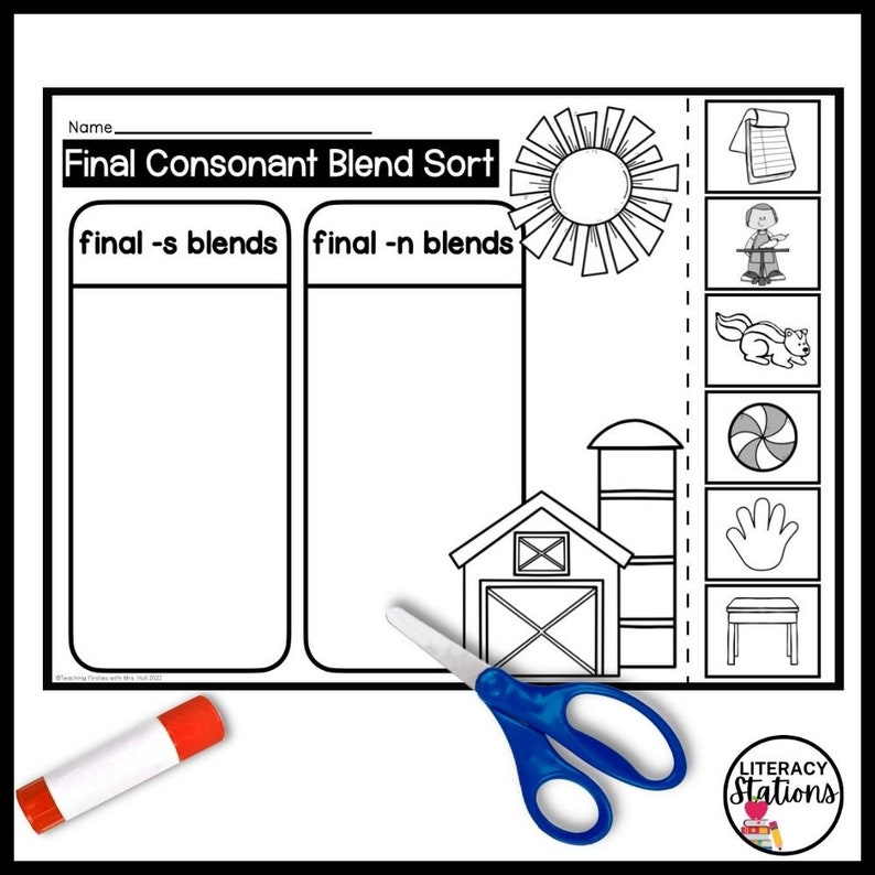 Phoneme Isolation Activities for Final Consonant Blends - Etsy