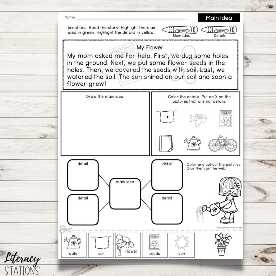 Main Idea Reading Passages, Graphic Organizers, Bookmarks ...