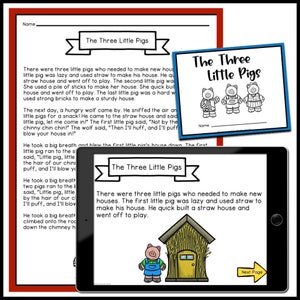 Reading Activities for the Three Little Pigs Story - Etsy