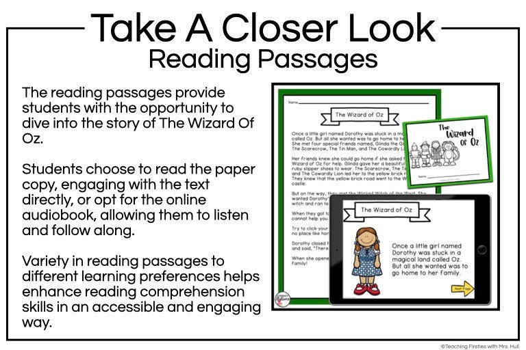 Reading Activities for the Wizard of Oz Story - Etsy