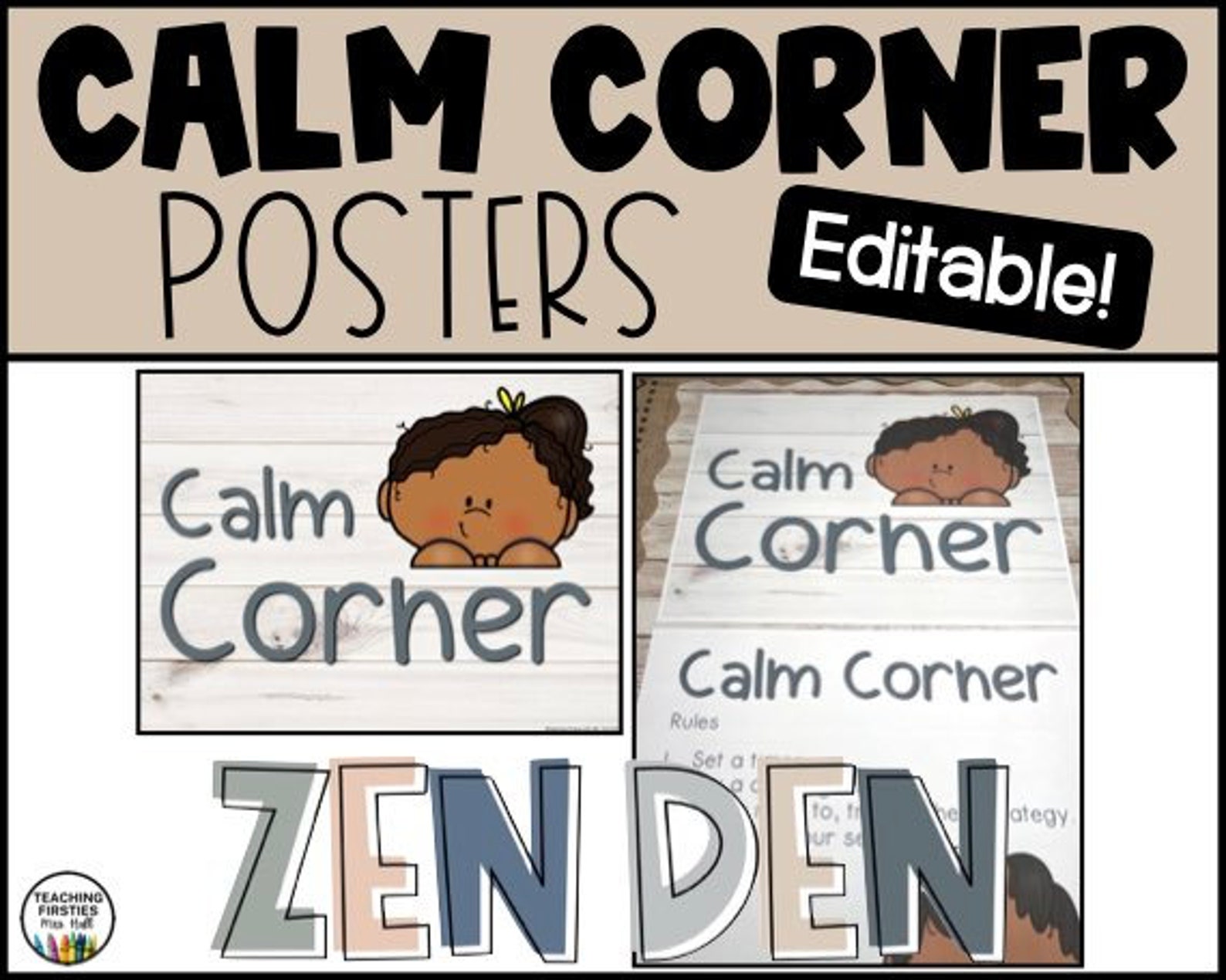 Editable Calm Corner Expectation Posters for Your Zen Den or Calming ...