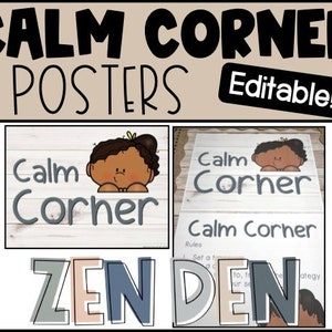 Editable Calm Corner Expectation Posters for Your Zen Den or Calming ...