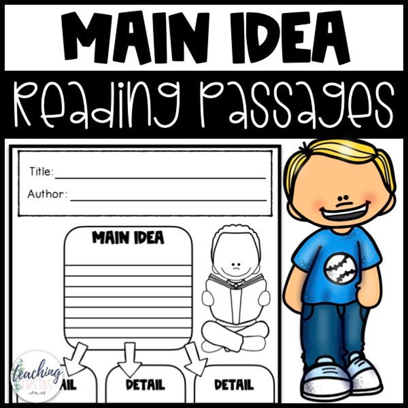 Main Idea Reading Passages, Graphic Organizers, Bookmarks ...