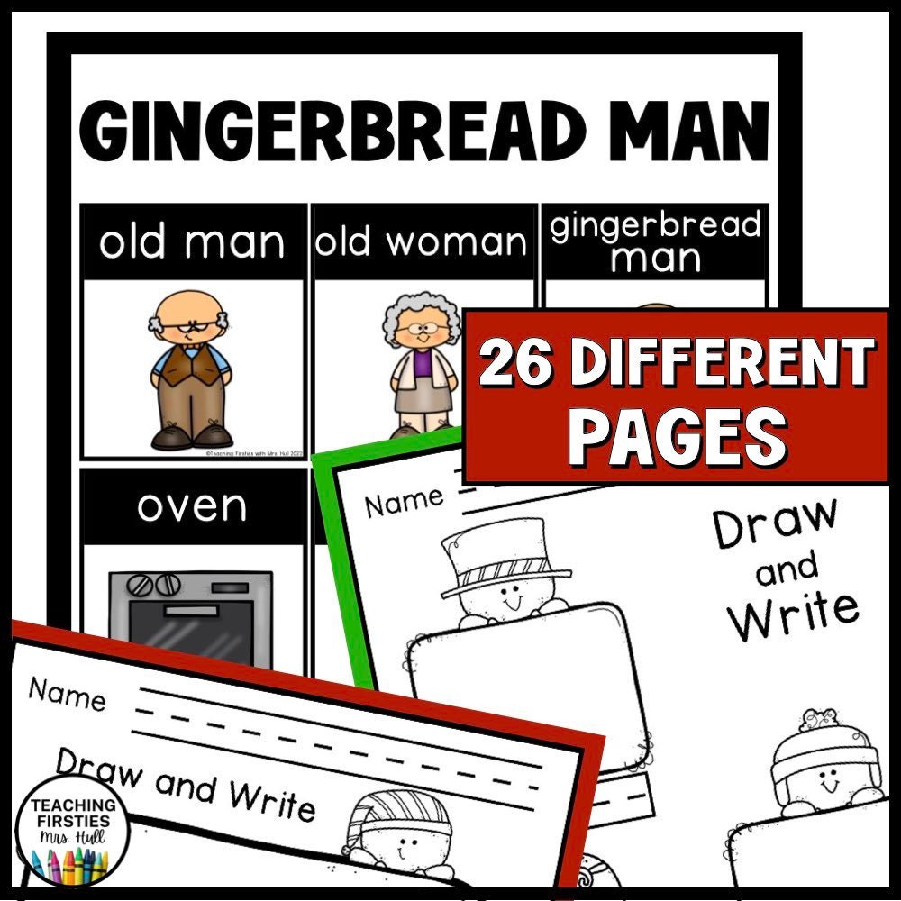 The Gingerbread Man Story Writing Activities - Etsy