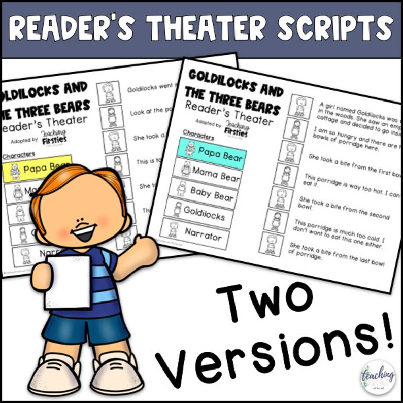 Goldilocks and the Three Bears Reader’s Theater Scripts - Etsy