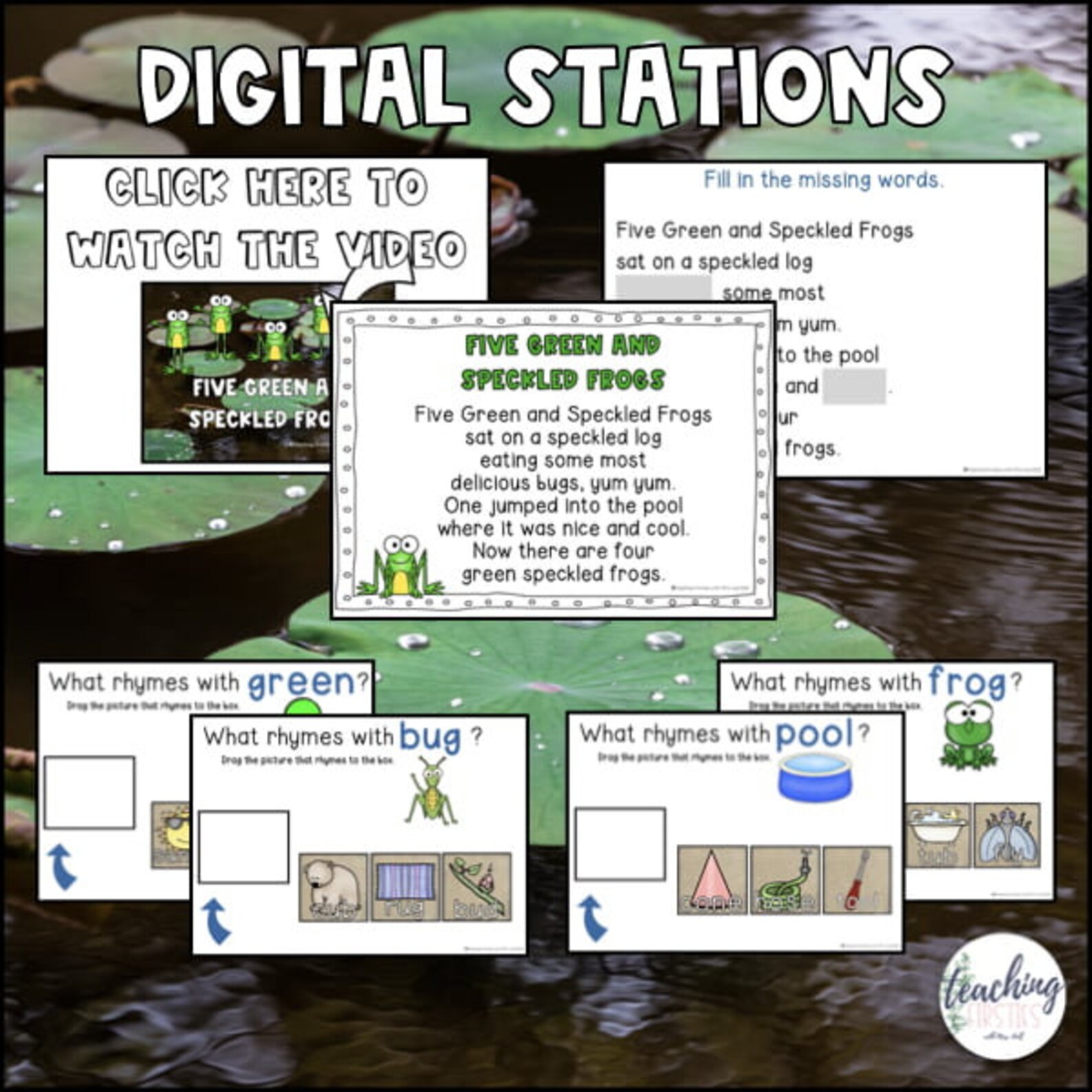 Nursery Rhymes Songs – Five Green and Speckled Frogs - Etsy