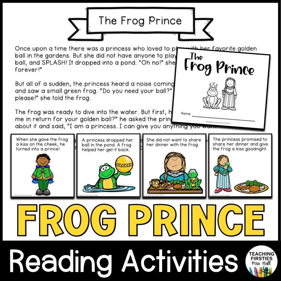Reading Activities for the Frog Prince Story - Etsy