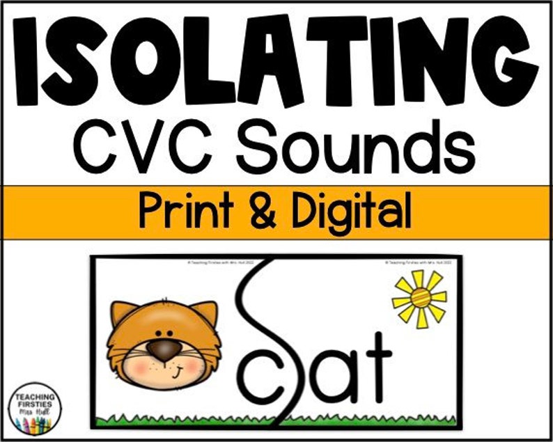 Short Vowel CVC Words Phoneme Isolation and Identification Cards and ...