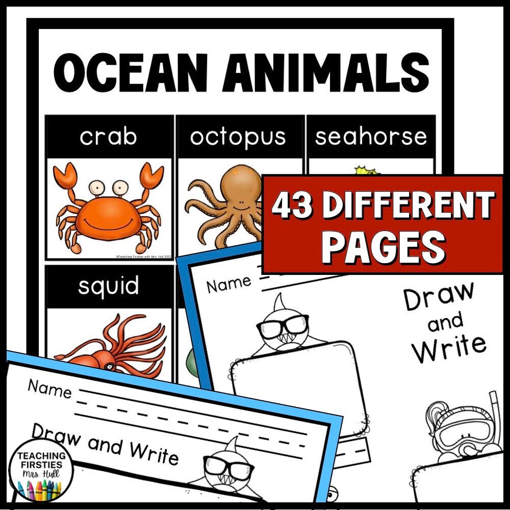 Ocean Animals Writing Activities - Etsy