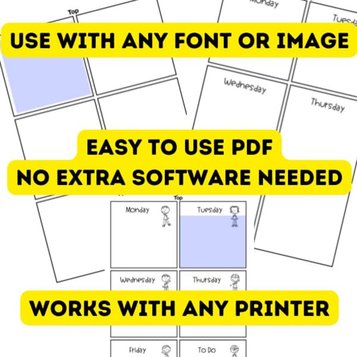 Sticky Note Template - Editable! - Etsy