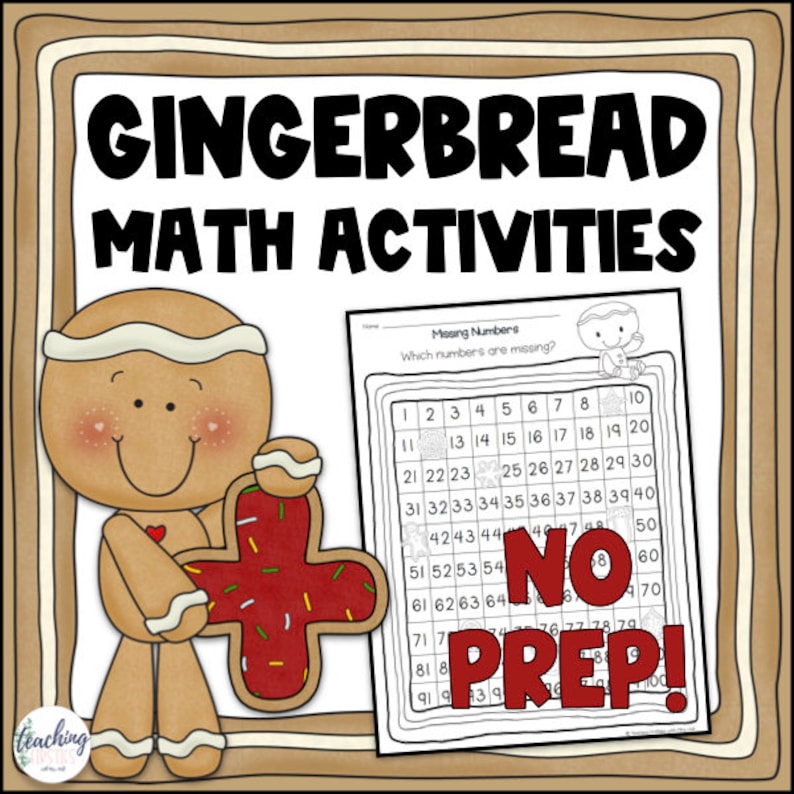 Gingerbread Math Worksheets and NO PREP Printables - Etsy