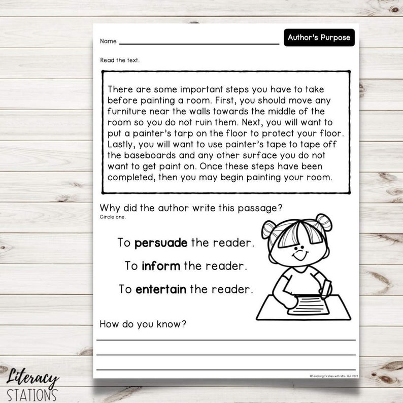 Author's Purpose Reading Passages, Graphic Organizers, Bookmarks ...