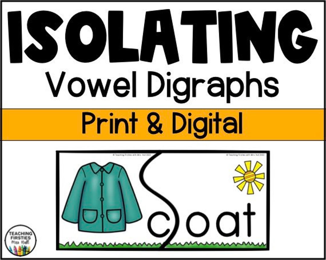 Phoneme Isolation Activities for Vowel Digraphs - Etsy