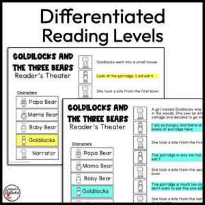 Goldilocks and the Three Bears Reader’s Theater Scripts - Etsy