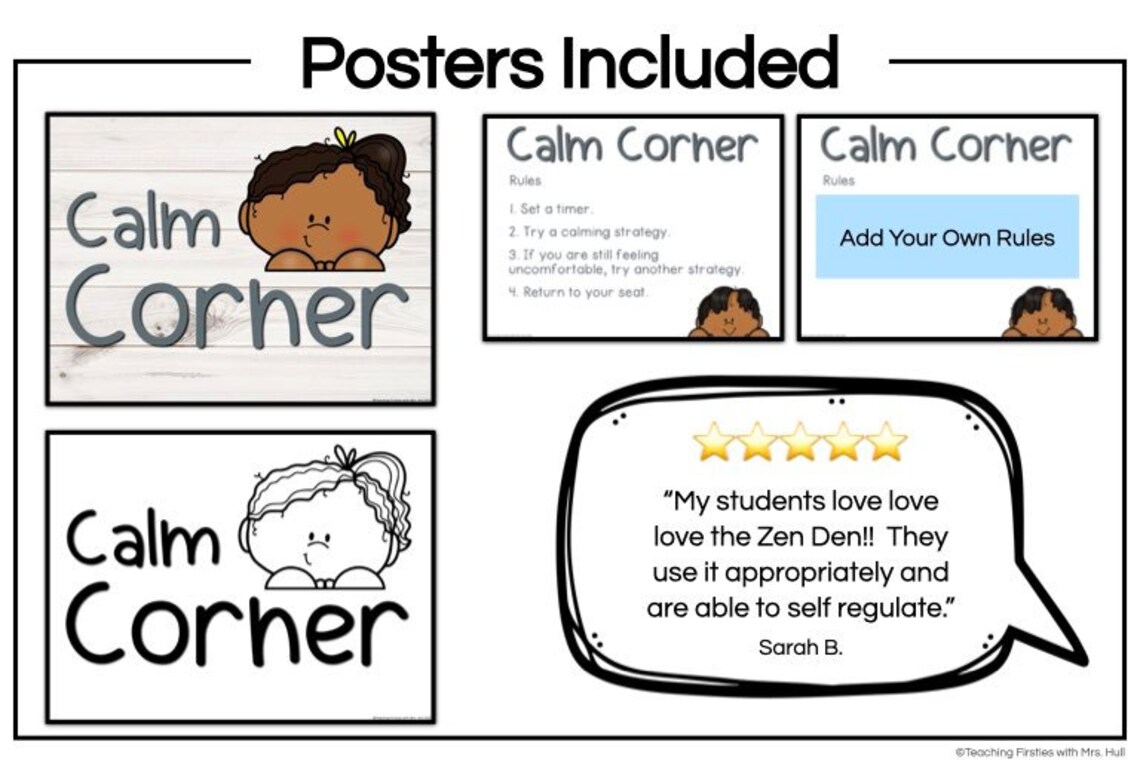 Editable Calm Corner Expectation Posters for Your Zen Den or Calming ...