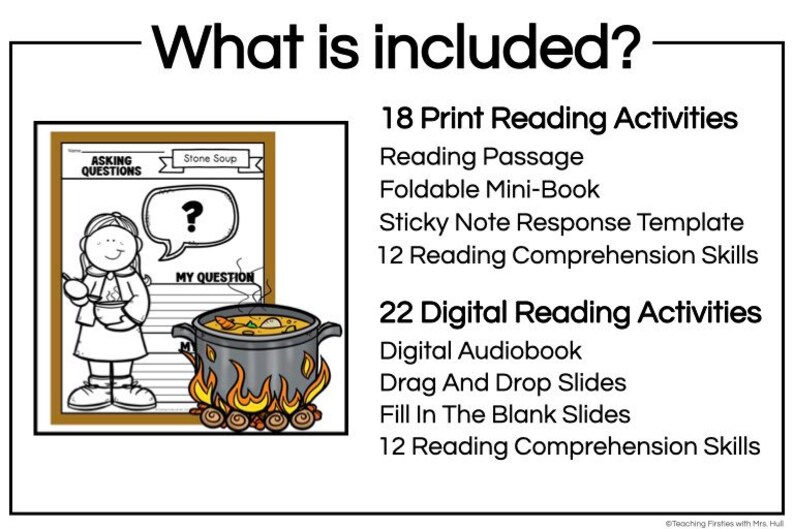 Reading Activities for the Stone Soup Story - Etsy