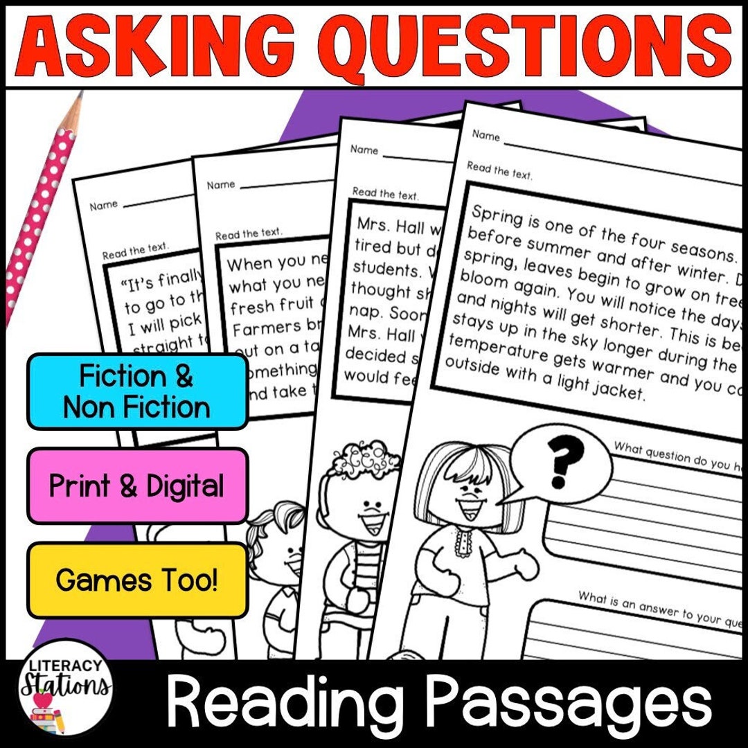 Reading Passages for the Asking Questions Reading Strategy - Etsy