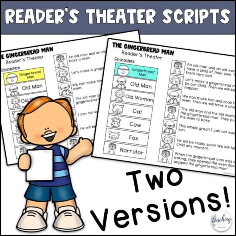 The Gingerbread Man Reader’s Theater Scripts - Etsy
