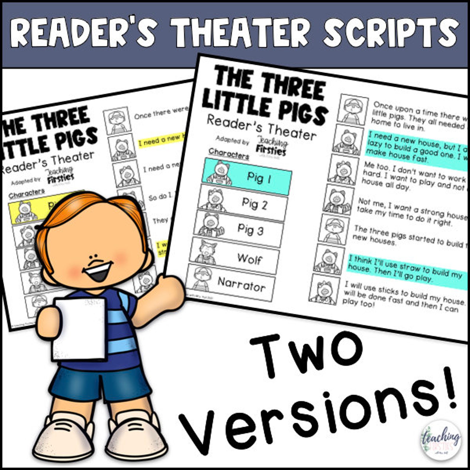 The Three Little Pigs Reader’s Theater Scripts - Etsy