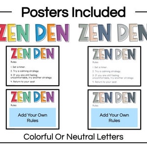 Editable Calm Corner Expectation Posters for Your Zen Den or Calming ...