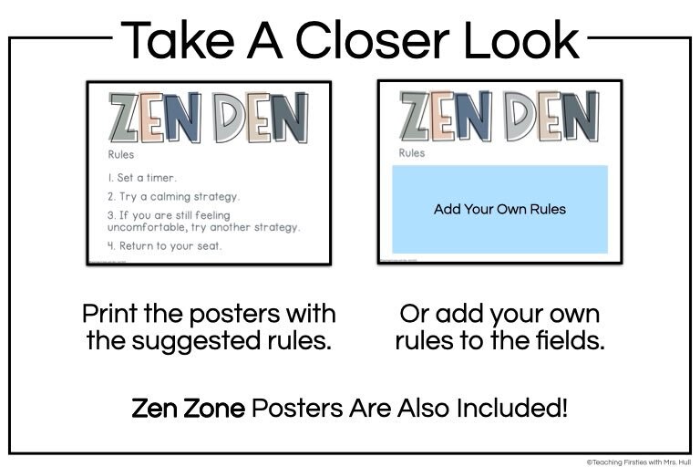 Editable Calm Corner Expectation Posters for Your Zen Den or Calming ...