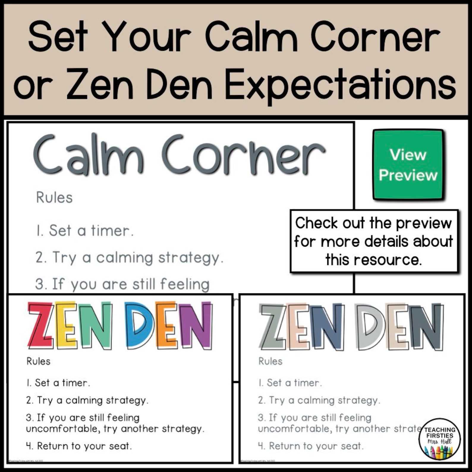 Editable Calm Corner Expectation Posters for Your Zen Den or Calming ...