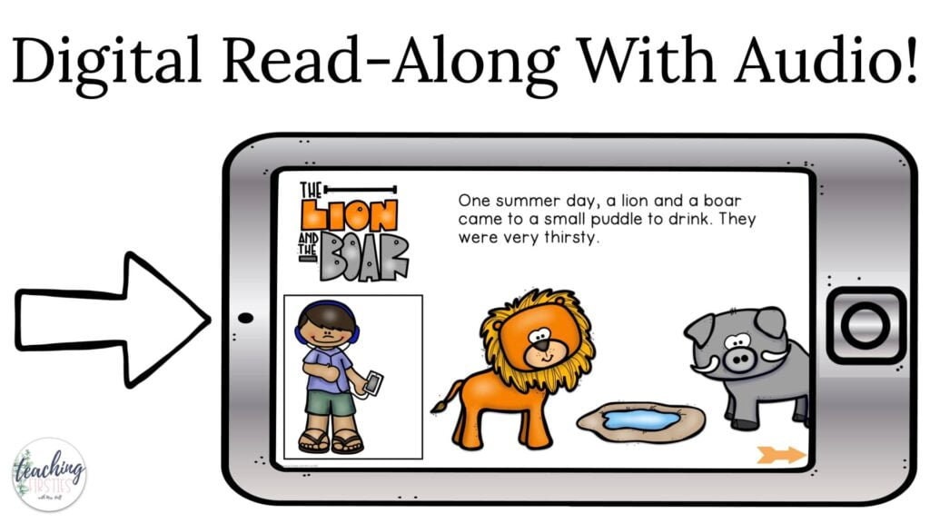 The Lion and the Boar Story for Your Aesop's Fables - Etsy