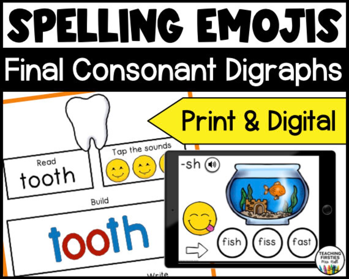 Phoneme Segmentation Activities for Final Consonant Digraphs - Etsy