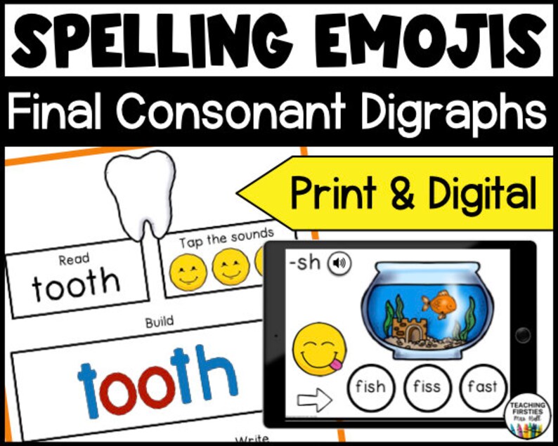 Phoneme Segmentation Activities for Final Consonant Digraphs - Etsy