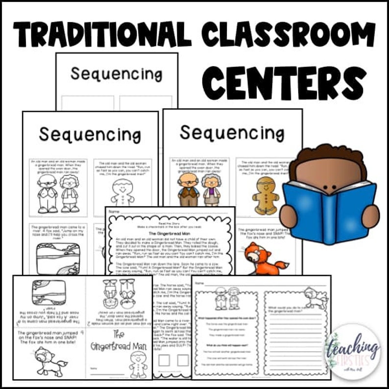 The Gingerbread Man Listening Center Activities - Etsy