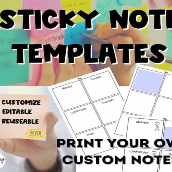 Sticky Note Template - Etsy