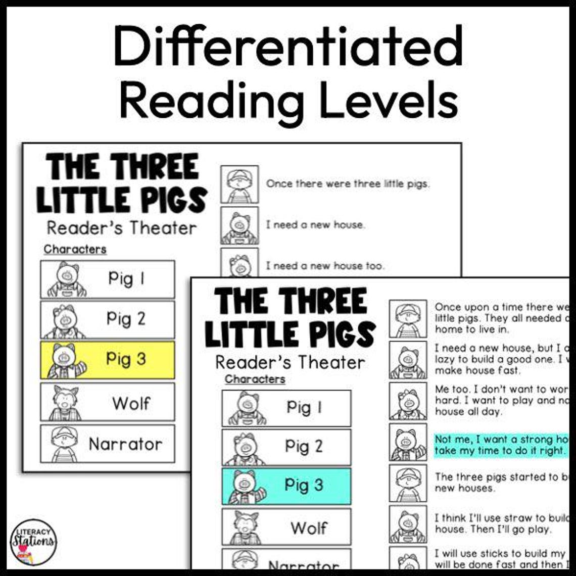 The Three Little Pigs Reader’s Theater Scripts - Etsy