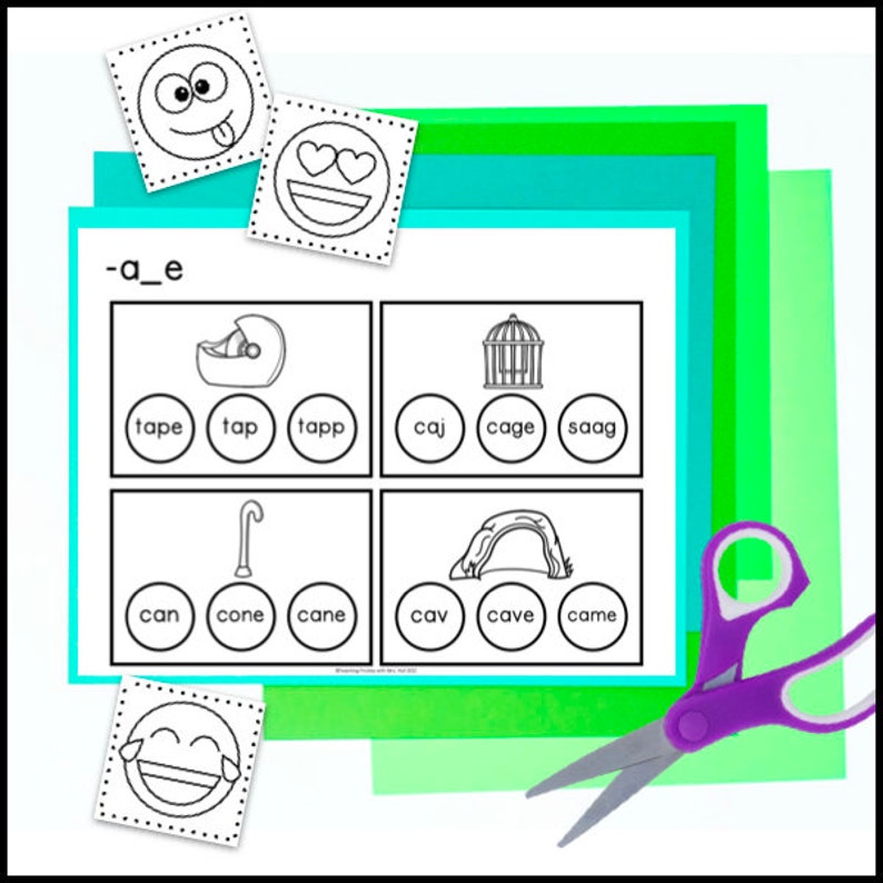 Silent E Long Vowel Phonemic Awareness Segmenting Activities - Etsy
