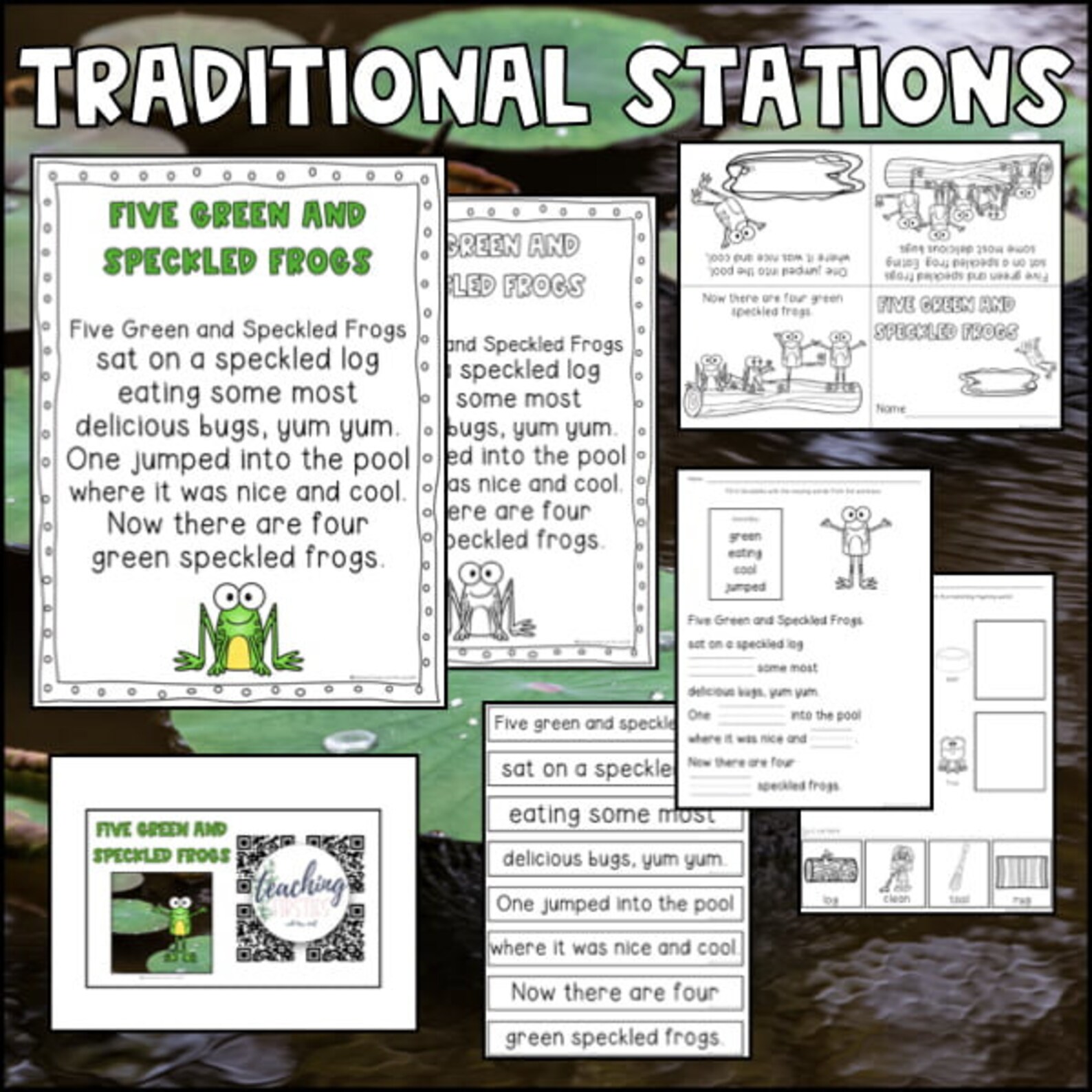 Nursery Rhymes Songs – Five Green and Speckled Frogs - Etsy