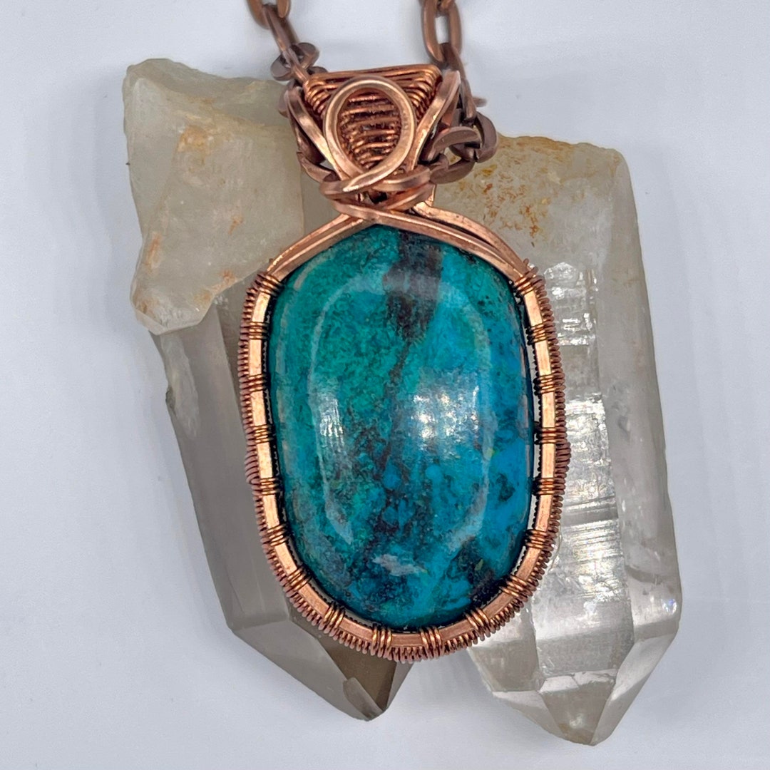 Sonora Sunset Copper Minimalist Pendant, Handmade Wire Wrap Boho ...