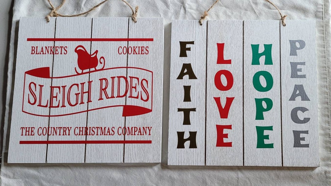 Wood Christmas Signs Hanging Christmas Signs Holiday Signs - Etsy