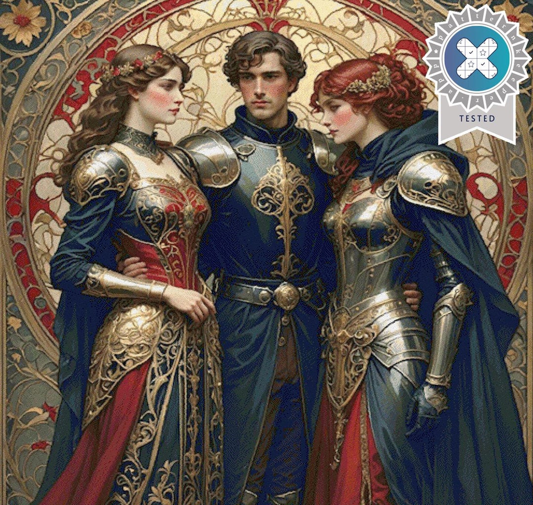 The Medieval Knight's Dilemma Cross Stitch Pattern, Inc Full Pattern ...