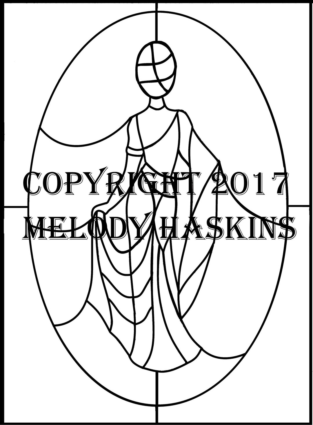 ART NOUVEAU Lady Stained Glass Pattern or Copper Foil Pattern - Etsy