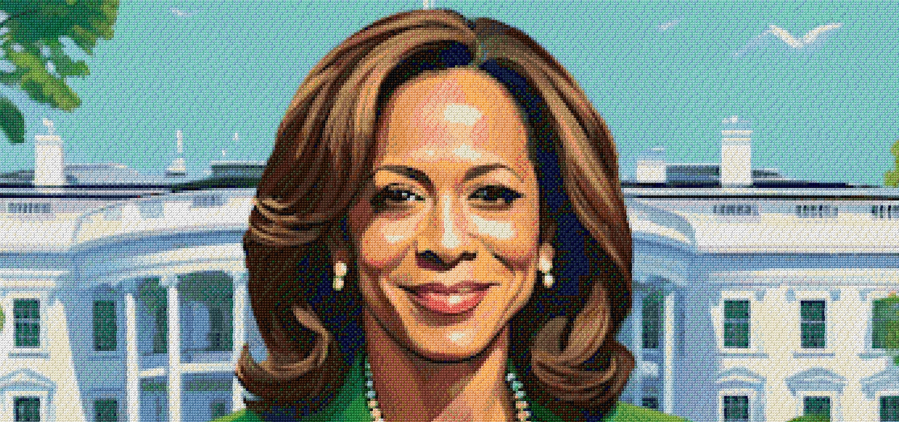 Kamala Harris at the White House Cross Stitch Pattern, Inc Full Pattern ...
