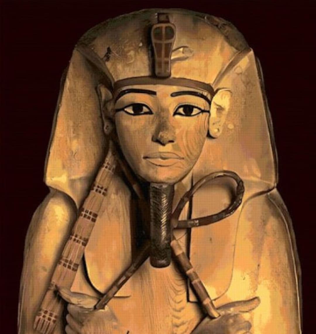 Egyptian Pharoah Ramses II Wooden Sarcophagus Coffin Cross Stitch Pattern Includes Pattern ...