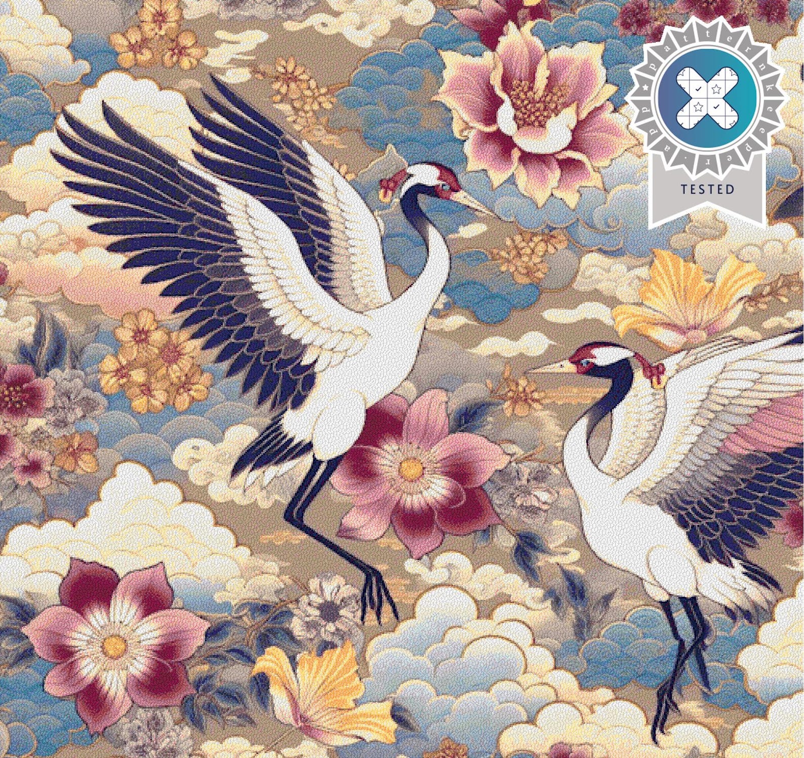 Dancing Cranes Cross Stitch Design Inc Full Pattern Keeper File ...