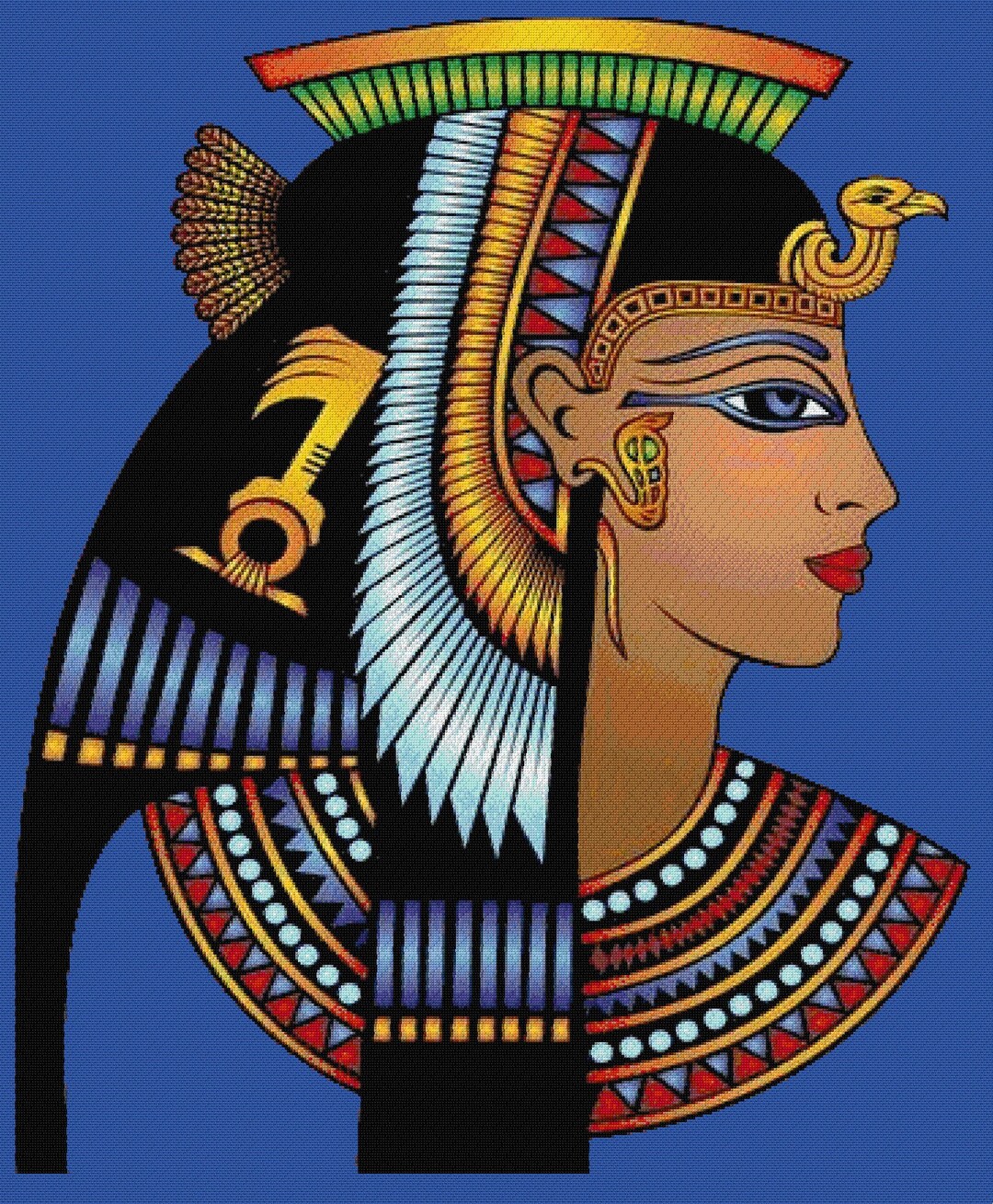 Cleopatra Cross Stitch Pattern: Egyptian Queen Portrait (digital ...