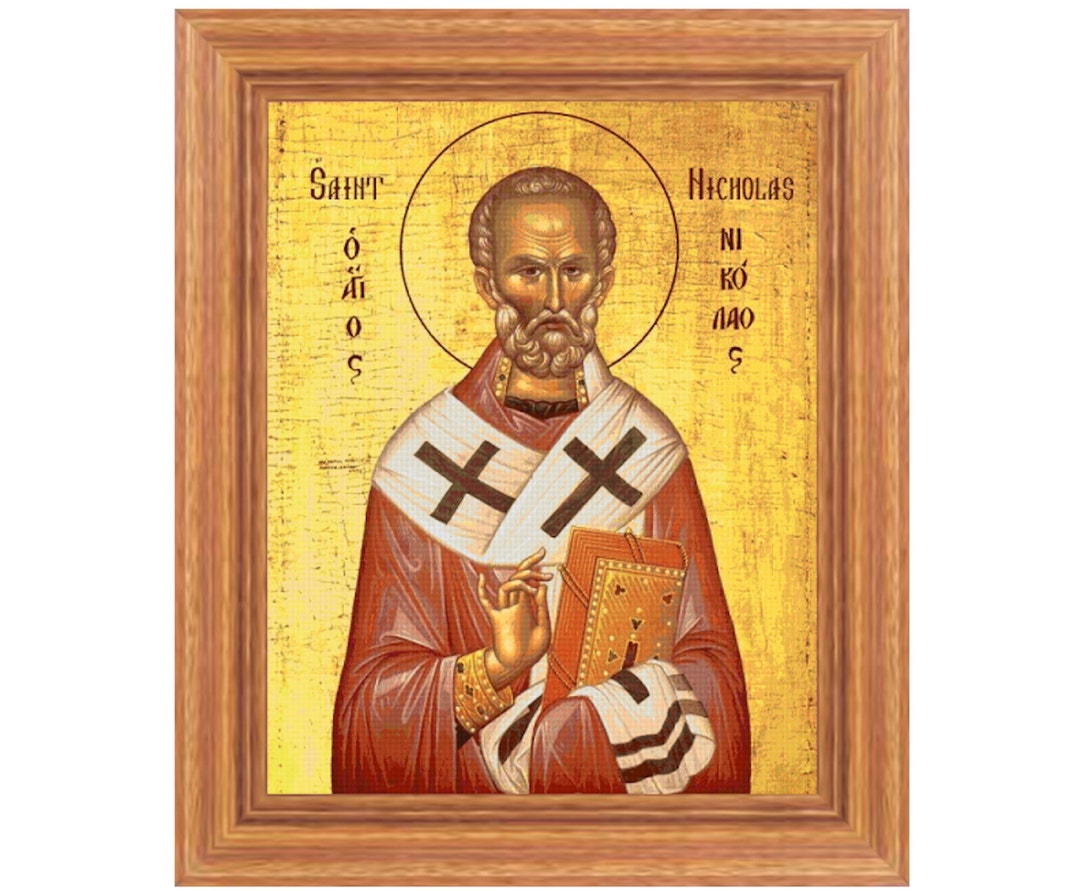 Religious Christian St Nicholas Cross Stitch Pattern Photo VERY Large ...