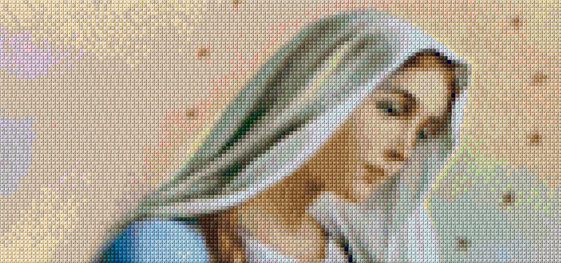 Virgin Mary Cross Stitch Pattern: Large Religious Design (digital ...