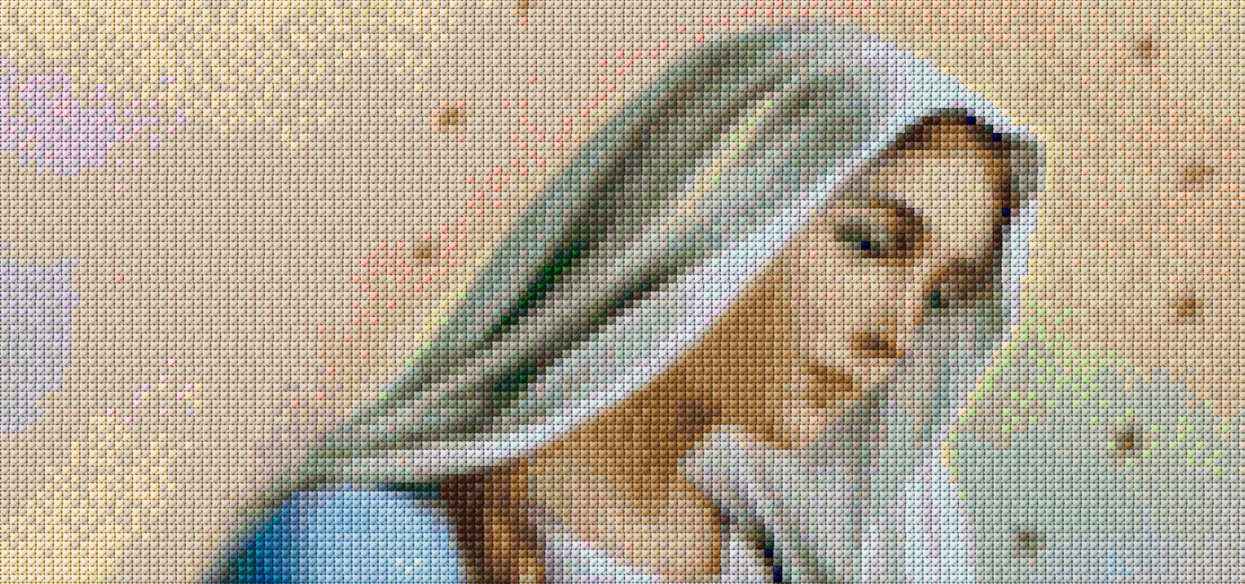 LARGE Virgin Mary Cross Stitch Pattern 400 Stitches High Includes Full ...