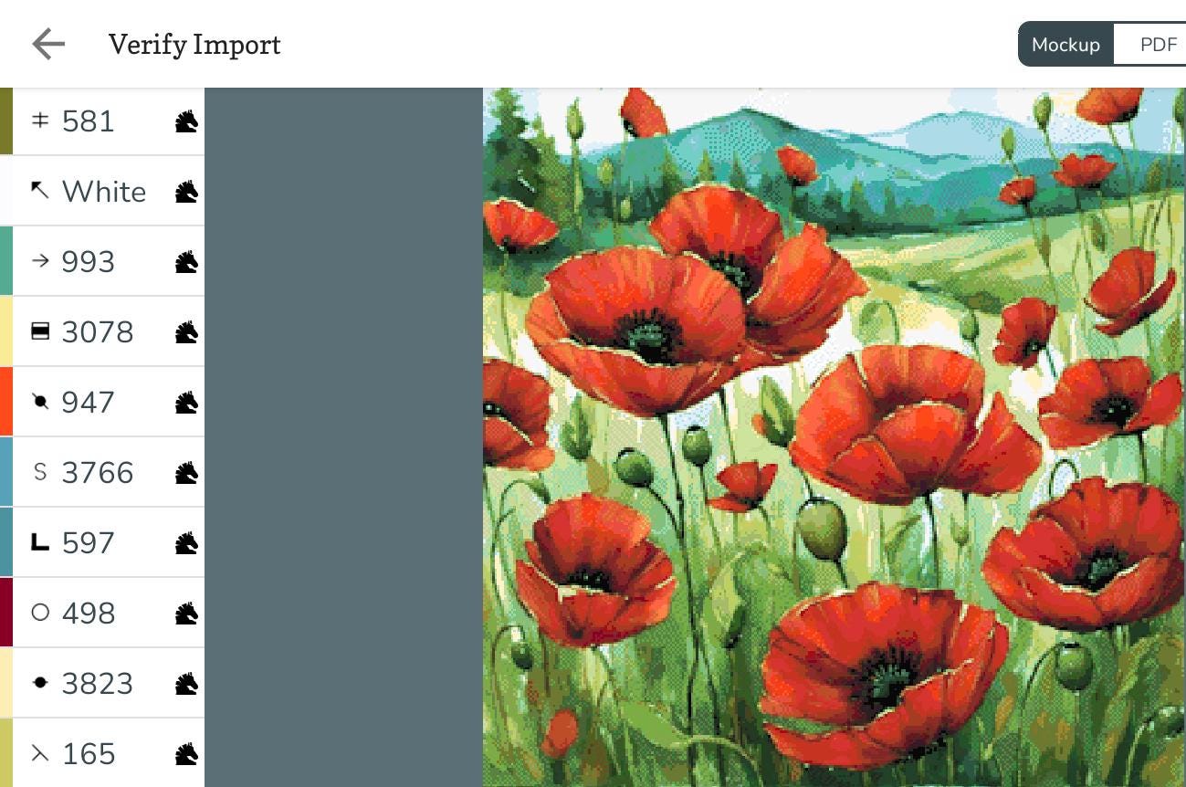 Field of Wild Red Poppies Cross Stitch Pattern, Inc Full Pattern Keeper ...